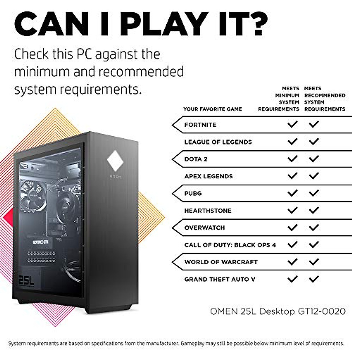 OMEN 25L Gaming Desktop PC, NVIDIA GeForce GTX 1660 Super, 10th Generation Intel Core i5-10400F Processor, HyperX 8 GB RAM, 512 GB SSD, Windows 10 Home (GT12-0020, 2020)