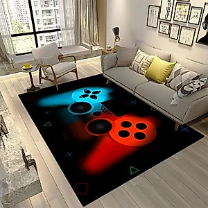 Game Controller Modern Area Rug Gaming Carpet Gamer Rug Boys Rugs Floor Mat Soft with Non-Slip Backing Home Decor Gamer Room Decor for Living Room Bedroom 60"x39"