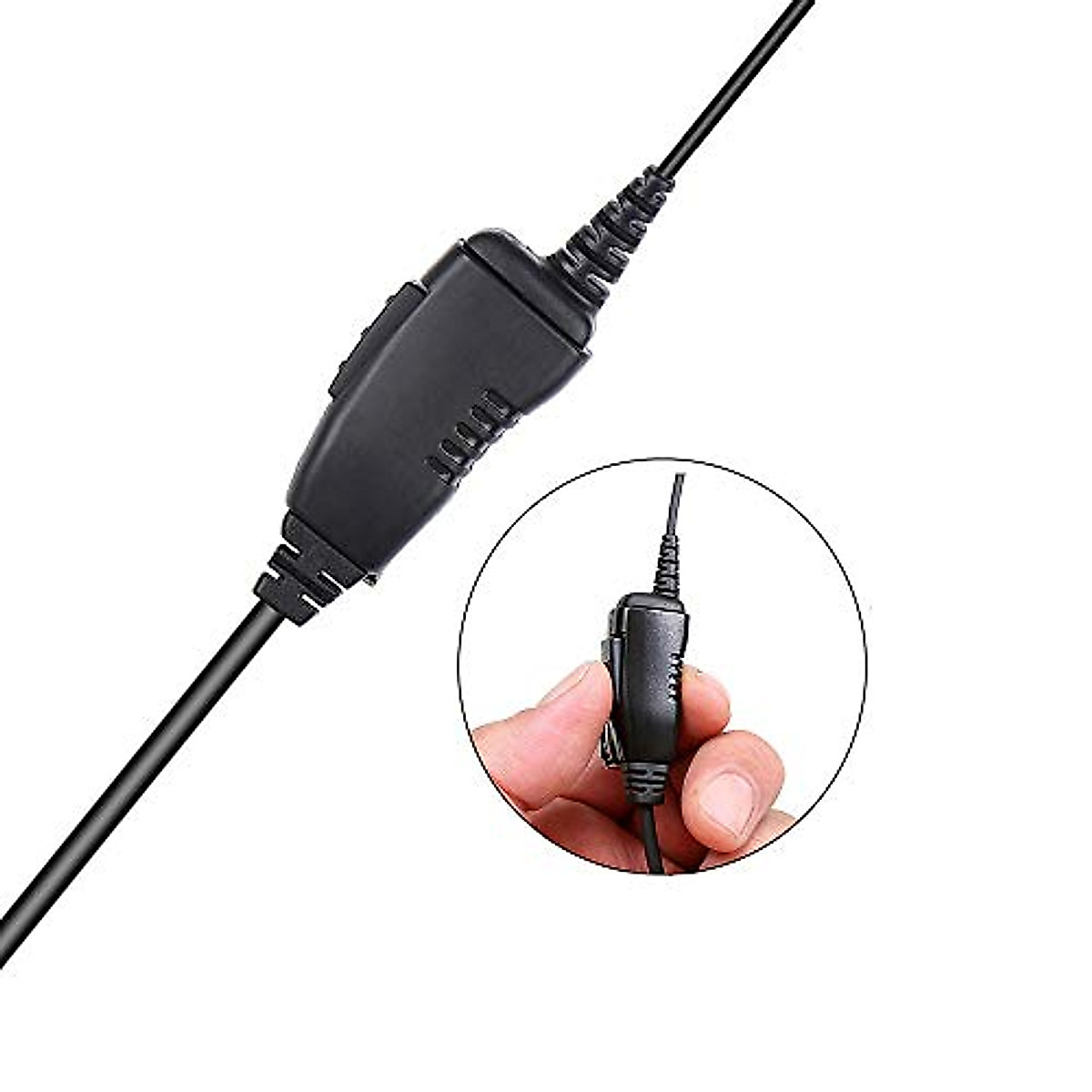 abcGoodefg Two Way Radio Earpiece, 2 Pin Walkie Talkie Earpiece Headset with PTT Mic Compatible with Motorola CP200 CP200D CLS1110 CLS1410 CLS1450 GP300 GP308