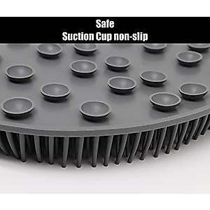 BENLIUDH Shower Foot Scrubber, Shower Foot Scrubber Mat Shower Floor Silicone Foot Shower Gadgets Foot Care Massages for Men & Women - Non-Slip with Suction Cups (Grey)