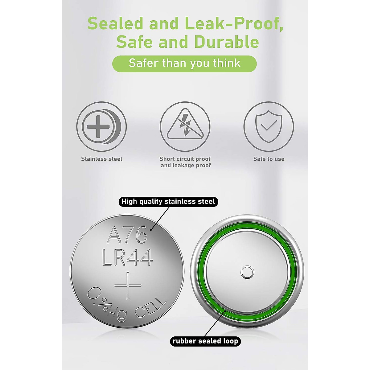 POWEROWL LR44 Batteries 24 Count, High Capacity AG13 357 303 SR44 L1154F A76 Premium Alkaline Battery 1.5V Button Coin Cell Batteries