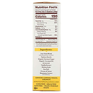 Simple Mills Almond Flour Crunchy Cookies, Toasted Pecan - Gluten Free, Vegan, Healthy Snacks, Made with Organic Coconut Oil, 5.5 Ounce (Pack of 1)