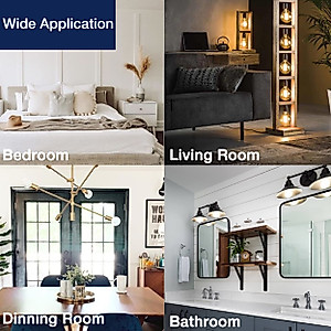 FLSNT G25 LED Edison Light Bulbs, 2200K Warm White, Dimmable, 40W Equivalent, 350LM, E26 Base, CRI80, Amber Glass, 4 Pack