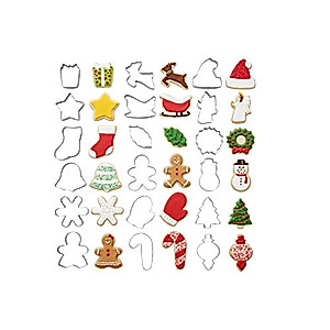 Wilton Holiday Shapes Metal Christmas Cookie Cutter Set, 18-Piece