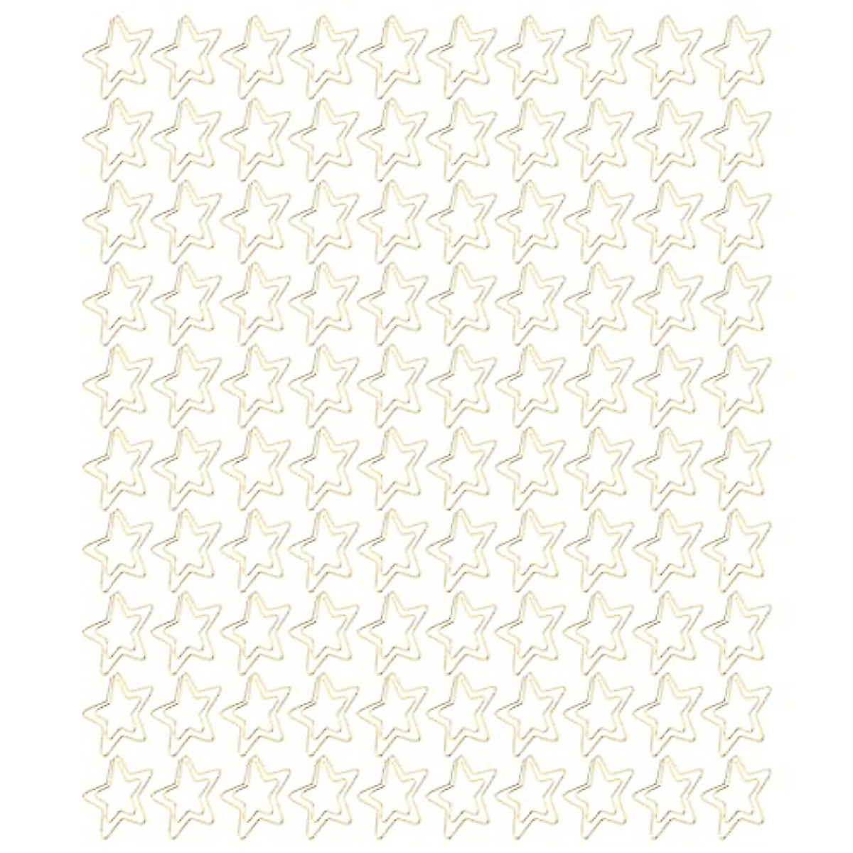 100Pcs Metal Paper Clips, Electroplating Golden Bookmark Marking Clips for School Office Personal Document Organizing(Star)