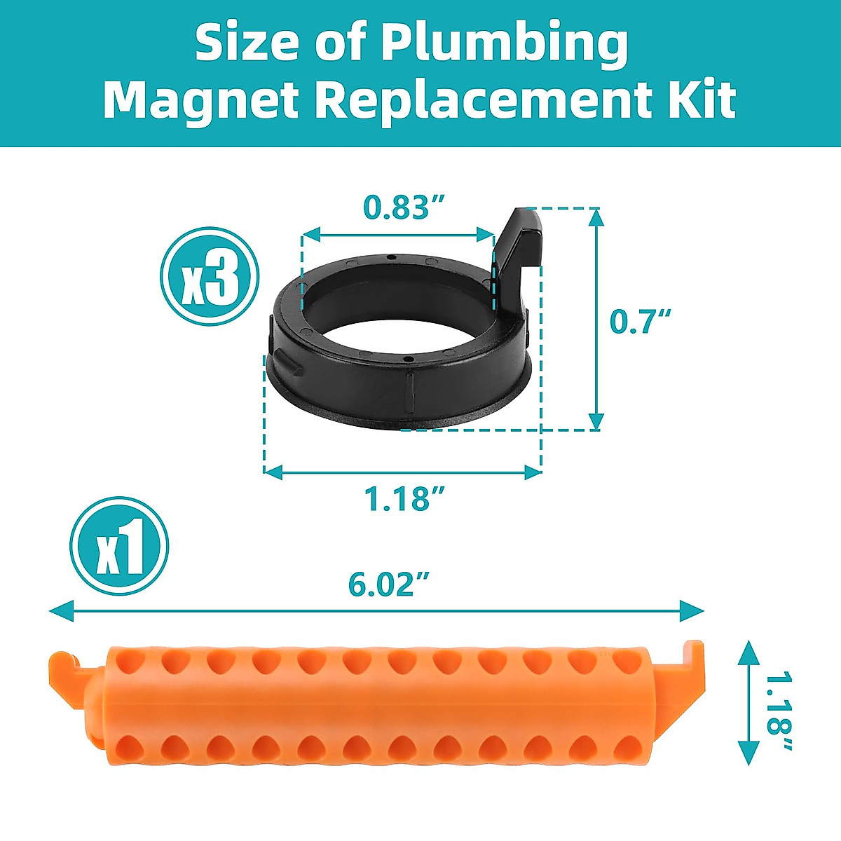 RP80977 Replacement Magnets for Delta Kitchen Faucets, Comes with a Tool to Install And Remove The Faucet Cleaning Magnets Easily - 3 Rings
