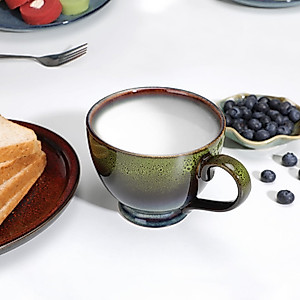 CosyCorner 17 Ounce Ceramic Coffee Mug Tea Cup, Large-sized Black Coffee Mug Perfect for Coffee, Cappuccino, Latte, Tea, Cocoa, Cereal, Hot Chocolate, Ice Cream Bowls