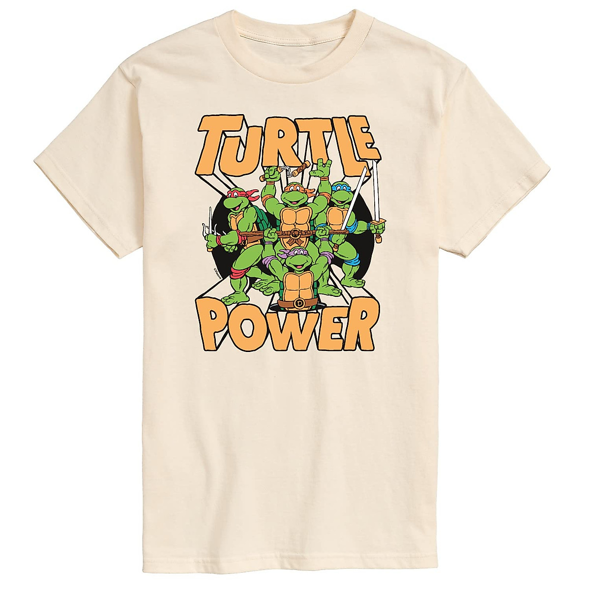 HYBRID APPAREL - Teenage Mutant Ninja Turtles - Turtle Power - Men's Short Sleeve Graphic T-Shirt - Size X-Large Cream