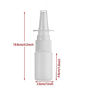 20ML White Empty Plastic Nasal Spray Bottles Pump Sprayer Mist Nose Spray Refillable Bottle For Saline Water Wash Applications Pack of 5