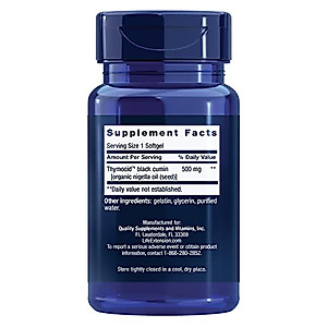 Life Extension Black Cumin Seed Oil 500 mg – Immune Support & Inflammation Management Supplement – Non-GMO – Gluten-Free – 60 Softgels