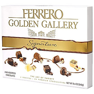Ferrero Golden Gallery Signature Fine Assorted Chocolates, Candy Gift Box, 24 Count, 8.4 oz