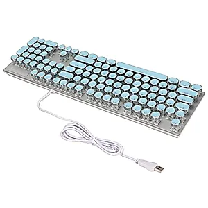 LBEC Blue Switch Mechanical Keyboard, Ergonomic 104 Keys Mechanical Gaming Keyboard Plug and Play Blue Switch for (Blue Switch)