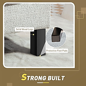 HOMCOM Module for Modular Sectional Sofa, Middle Armless Chair with Wood Legs and Pocket Spring for Living Room, Bedroom, Cream White