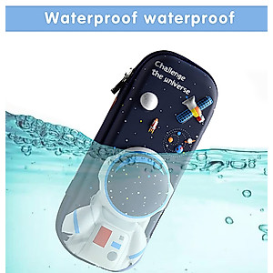 FEWOFJ 3D Space Shuttle Pencil Case for Kids Boys, Waterproof Pencil Box with Compartments Pen Pouch