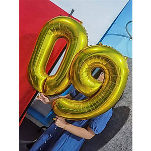 32 Inch Gold Number 4 Balloons Foil Ballon Digital Birthday Party Decoration Supplies (Gold Number 4 Balloon)