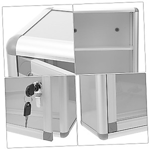 minkissy Medicine Chest Armoires Medication Verrouillable Locking Medicine Cabinet Aid Avec Community Supplies Mounted Medicine Lock Medicament Organizers Carrying Silver Aluminum Alloy