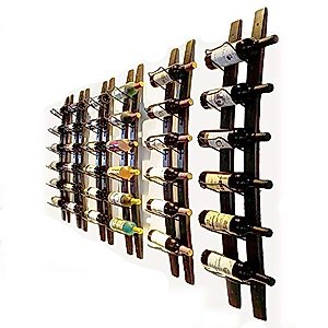 Wall Mounted Wine Rack | Hanging Liquid Bottle Shelf Rustic Barrel Stave Hanging Wooden Wall-Mounted Wine Rack