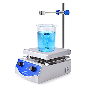 Slendor Magnetic Stirrer Hot Plate Mixer 3000ml Stirring Capacity 6.7 x 6.7 inch Max 520°F Hotplate and 100-2000 RPM Stirrer, Stirring Bar & Support Stand Included