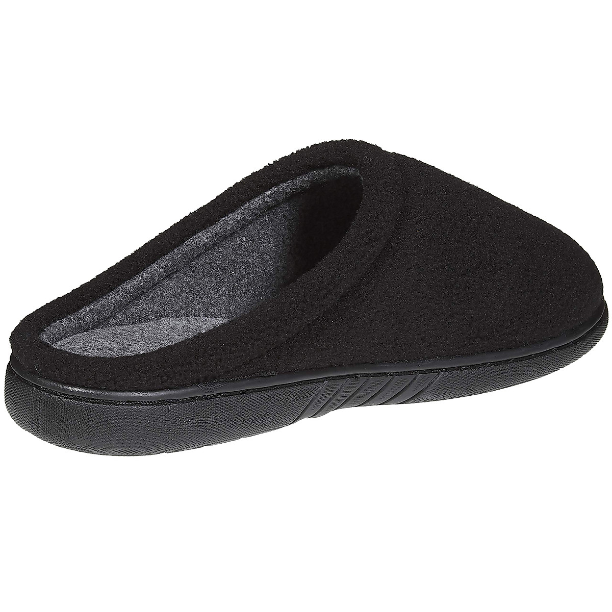 Skysole Kids Boys Fleece Clog Slippers with Rugged Outsoles Black/Grey Size 6