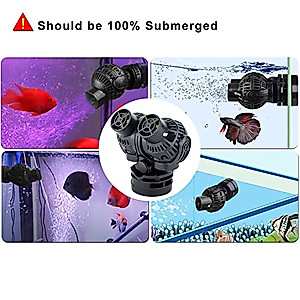 YCTECH Aquarium Wave Maker Pump: 8W 1600GPH 360°Adjustable Power Head Fish Tank Circulation Pump with Magnet Suction Base for Freshwater | Saltwater
