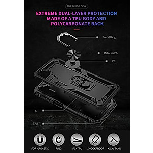 Dzxouui for Samsung A14 5G Case with [2 Pack] Screen Protector, Military Grade Shockproof Cover Full Body Protection Hard Phone Cases for Samsung Galaxy A14 5G Built-in Magnetic Kickstand - Black