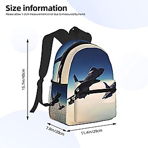 Limhibu Travel Backpack for Boys Girls Kids, Air Force Jet 1 Backpacks Children School Bag Bookbag Daypack for Men Women
