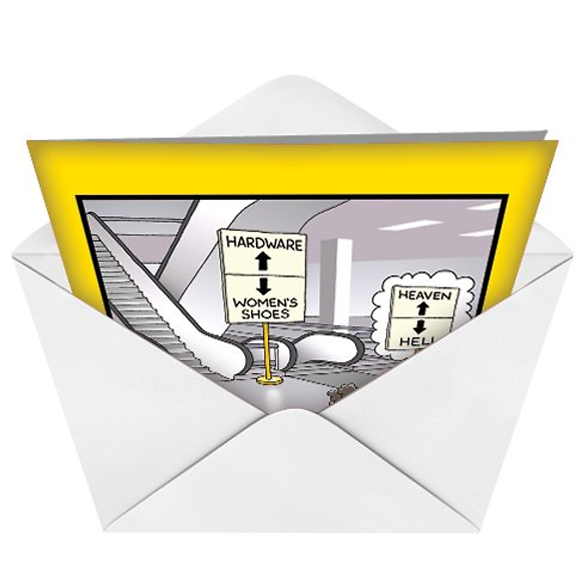 NobleWorks 8363 Heaven Hell Hilariousous Birthday Paper Card with Envelope