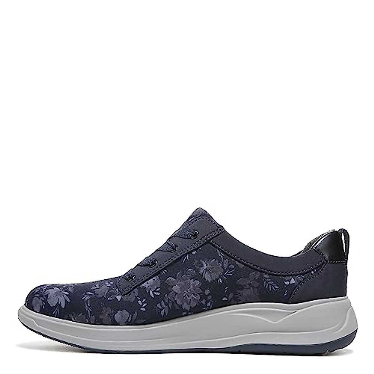 BZees Womens Tag Along Slip-On Sneaker Navy Floral 8.5 W