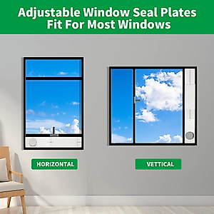 Portable Air Conditioner Sliding Window Kit with Universal Coupler Adapter, Upgraded Seamless Adjustable Sliding AC Vent Kit for Ducting Exhaust Hose of 5/5.9 Inches