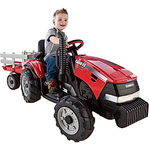 Peg Perego Case IH Magnum Tractor and Trailer 12 Volt Ride on, Red
