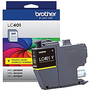 Brother Genuine LC401Y Standard-Yield Yellow Ink Cartridge