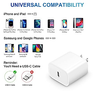 iPhone 14 13 12 Fast Charger [Apple MFi Certified] 20W PD USB C Wall Charger with 6FT Lightning Cable Compatible iPhone 14/14 Pro/14 Pro Max/14 Plus/13/12/11/Pro/Pro Max/Mini/Xs Max/XR/X, iPad