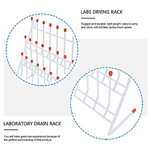 VILLCASE Drying Rack for Lab 24 Pegs Lab Glassware Rack Steel Wire Glassware Drying Rack Wall- Mount/ - Lab Glass Drying Rack White Cleaning for Laboratory Utensils