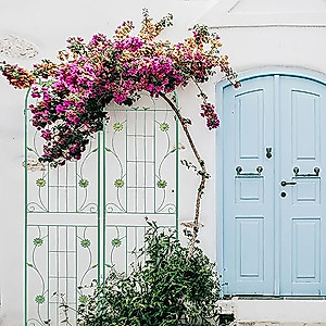 2 Pack Metal Garden Trellis 86.7" H Garden Fence Rustproof Trellis for Climbing Plants Support Roses Flower Outdoor Lawn Green