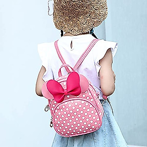 Voikukka Cute Little Girls Backpack Convertible Women Crossbody Purse Leather Mini Backpack Purse Pink Toddler Backpack Small Daypack Kids Travel Bag Ladies Backpack
