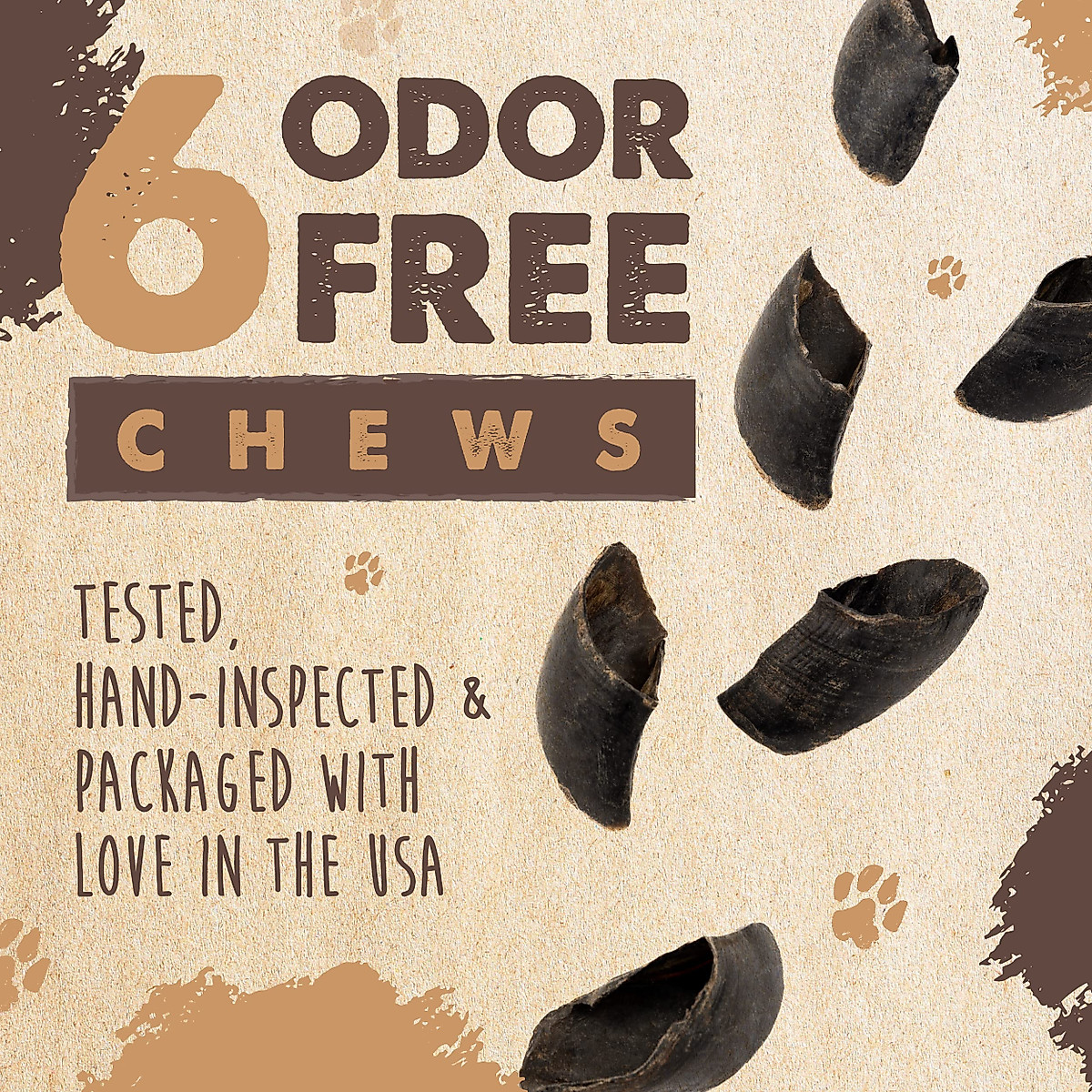 Mighty Paw Cow Hooves for Dogs (6 Pack) | Long Lasting Cow Hoofs for Dogs. Dog Chews Long Lasting. Dog Chew Bones. Dog Bones for Large and Medium Dogs. All Natural Dog Treats for Aggressive Chewers.