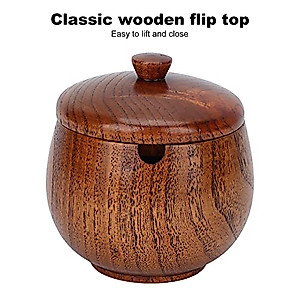 Seasoning Jar Sour Jujube Wood Condiment Jar Japanese Safe Dustproof Classic Flip Top Spice Jar for Kitchen(#2)