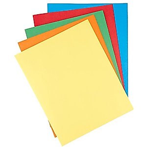 Amazon Basics Twin Pocket File Folders with Fasteners, 25-Pack (Assorted)