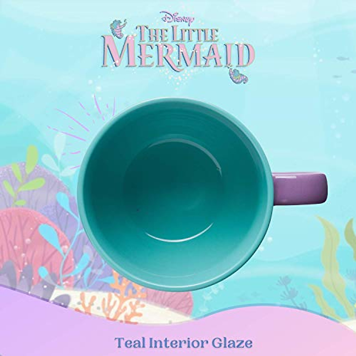 Silver Buffalo Disney Princess Little Mermaid Ariel Moonlight Ceramic Soup Mug, 24 Ounces