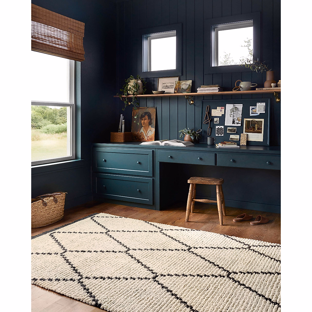 Chris Loves Julia x Loloi Alice Collection ALI-04 Cream / Charcoal 6'-5" x 9'-2" Area Rug