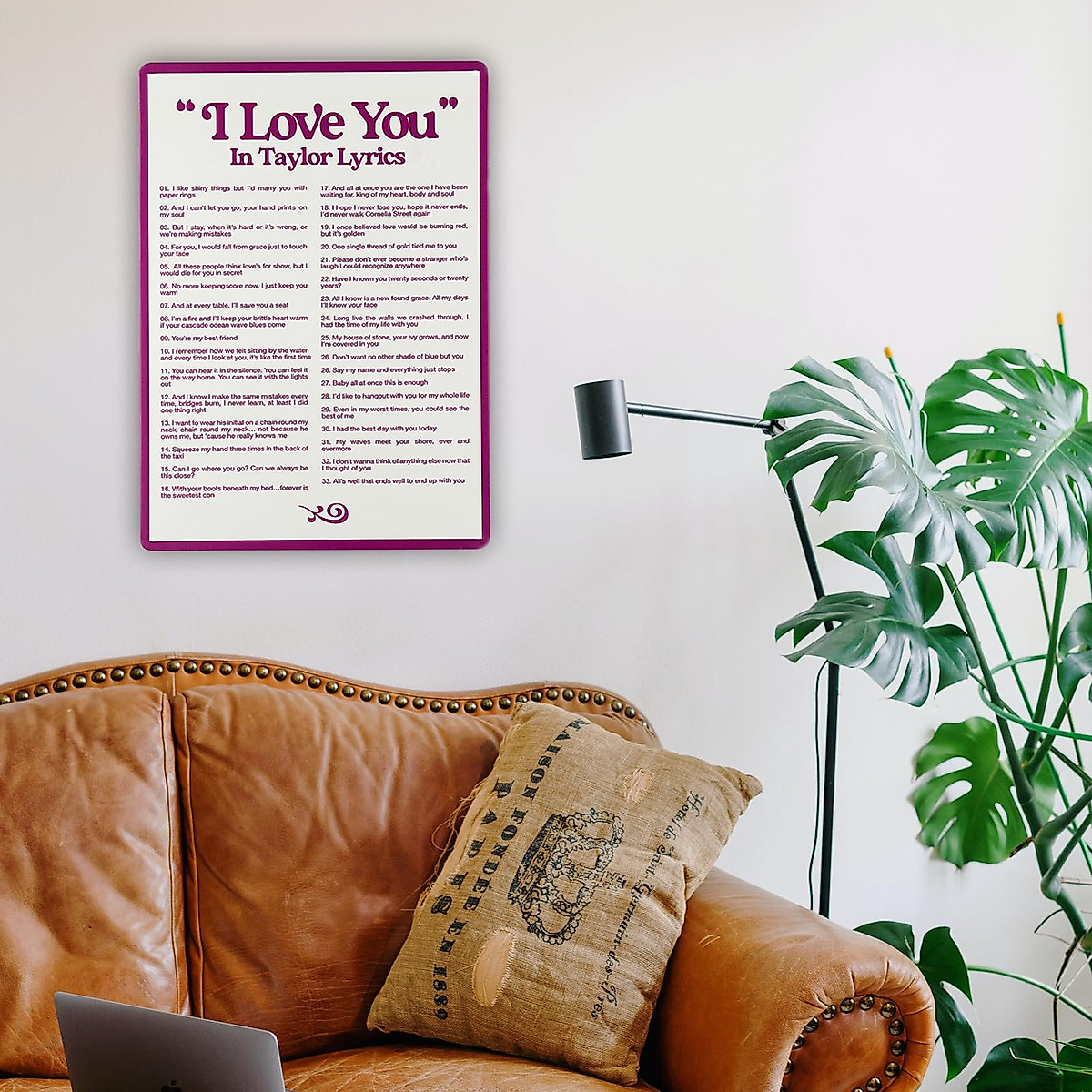 I Love You in Music Taylor Lyrics Metal Tin Sign Posters Merch Gift for Room Decor Aesthetic Music Album Taylor Wall Art 8X12Inch