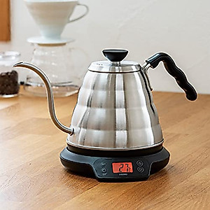 HARIO Power Kettle with Temperature Control"Buono N" EVT-80-HSV (SILVER × BLACK)【Japan Domestic Genuine Products】【Ships from Japan】