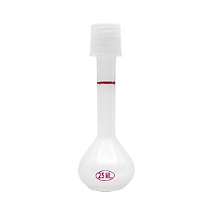 EISCO Volumetric Flask, 25mL - Chemical & Heat Resistant Polypropylene, with Screw Cap - Autoclavable