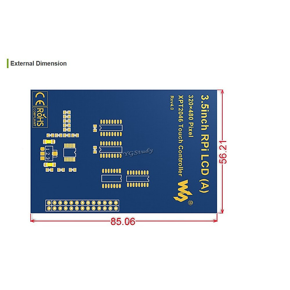 3.5 inch 320*480 Resistive Touch Screen TFT XPT2046 LCD compatible with Raspberry Pi 1/2/3 Model B B+ A+ Raspbian Video Photo Display System @XYGStudy