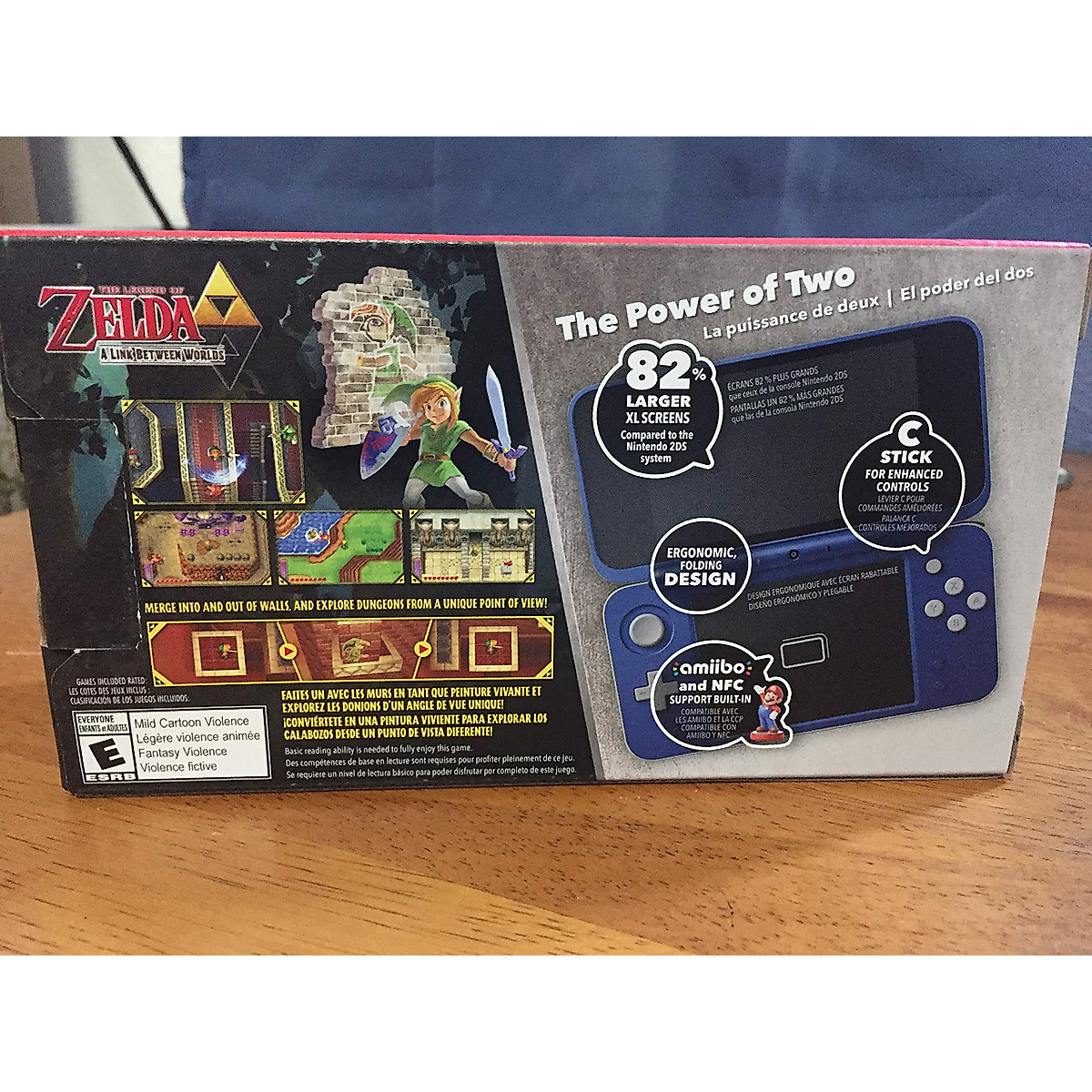 New Nintendo 2DS XL Hylian Shield Ed., w/ Legend of Zelda: A Link Between Worlds