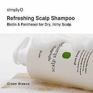 simplyO Refreshing Scalp Shampoo | Biotin & Panthenol I Dry, Itchy Scalp | Paraben-Free, Sulfate-Free I Green Breeze I 16.9 fl. oz