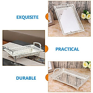 Cake Display Plate Silver Footed Fruit Basket Tray Metal Dessert Display Platter Decorative Snacks Plate Cake Serving Dish Appetizers Platter Tray for Home Party Kitchen