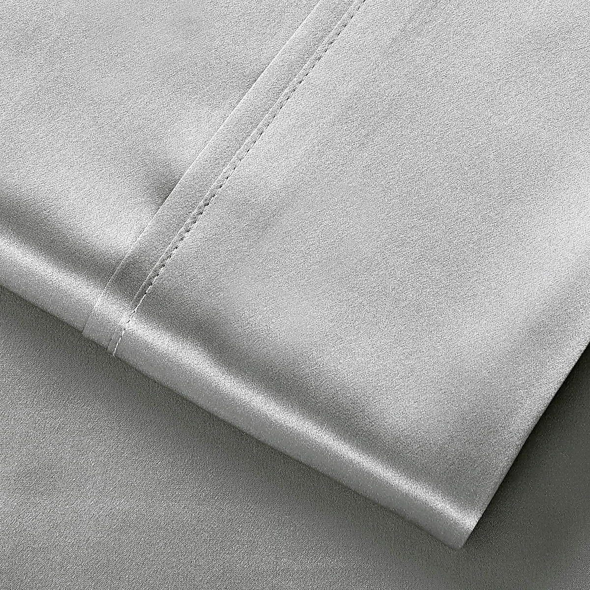 Lanest Housing Silk Satin Sheets, Queen Size Satin Bed Sheet Set with Deep Pockets, Cooling Soft and Hypoallergenic Satin Sheets Queen - Light Gray