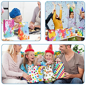 TOXOY 24PCS Tie Dye Treat Bags, Camouflage Party Favor Bags Gift Bags Goodie Bags for Kids Birthday Party Retro Party Decorations