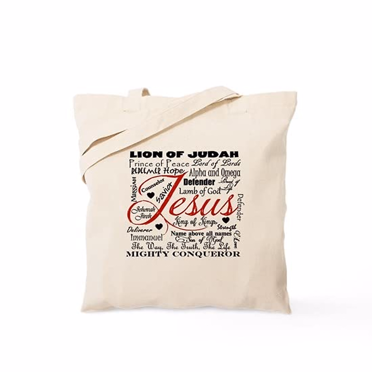 CafePress The Name Of Jesus Tote Bag Natural Canvas Tote Bag, Reusable Shopping Bag